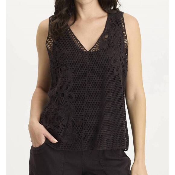 XCVI | Tops | New Xcvi Chariss Crochet Tank In Black | Poshmark